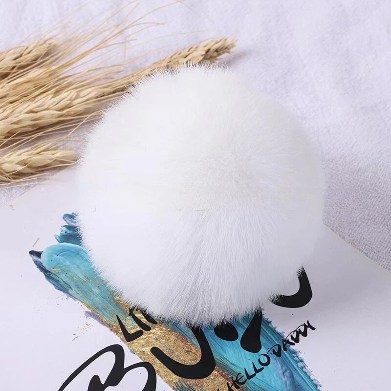 Пушистые помпоны из плюша 3 см, 4 см, 6 см, 8 см White, 8CM 2Pcs