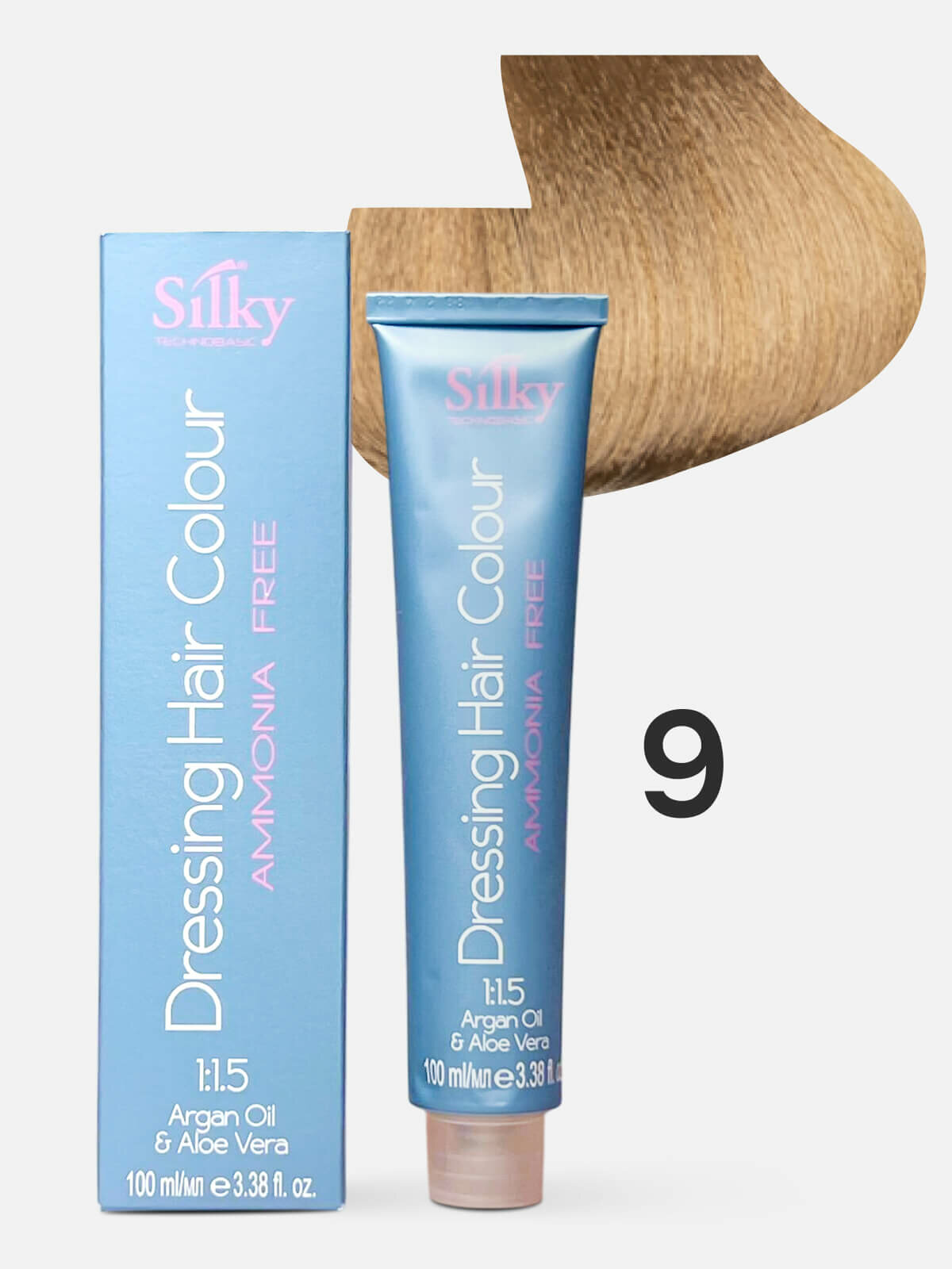 Крем - краска для волос профессиональная без аммиака Silky Dressing Haircolor 9 Блонд, 100 мл