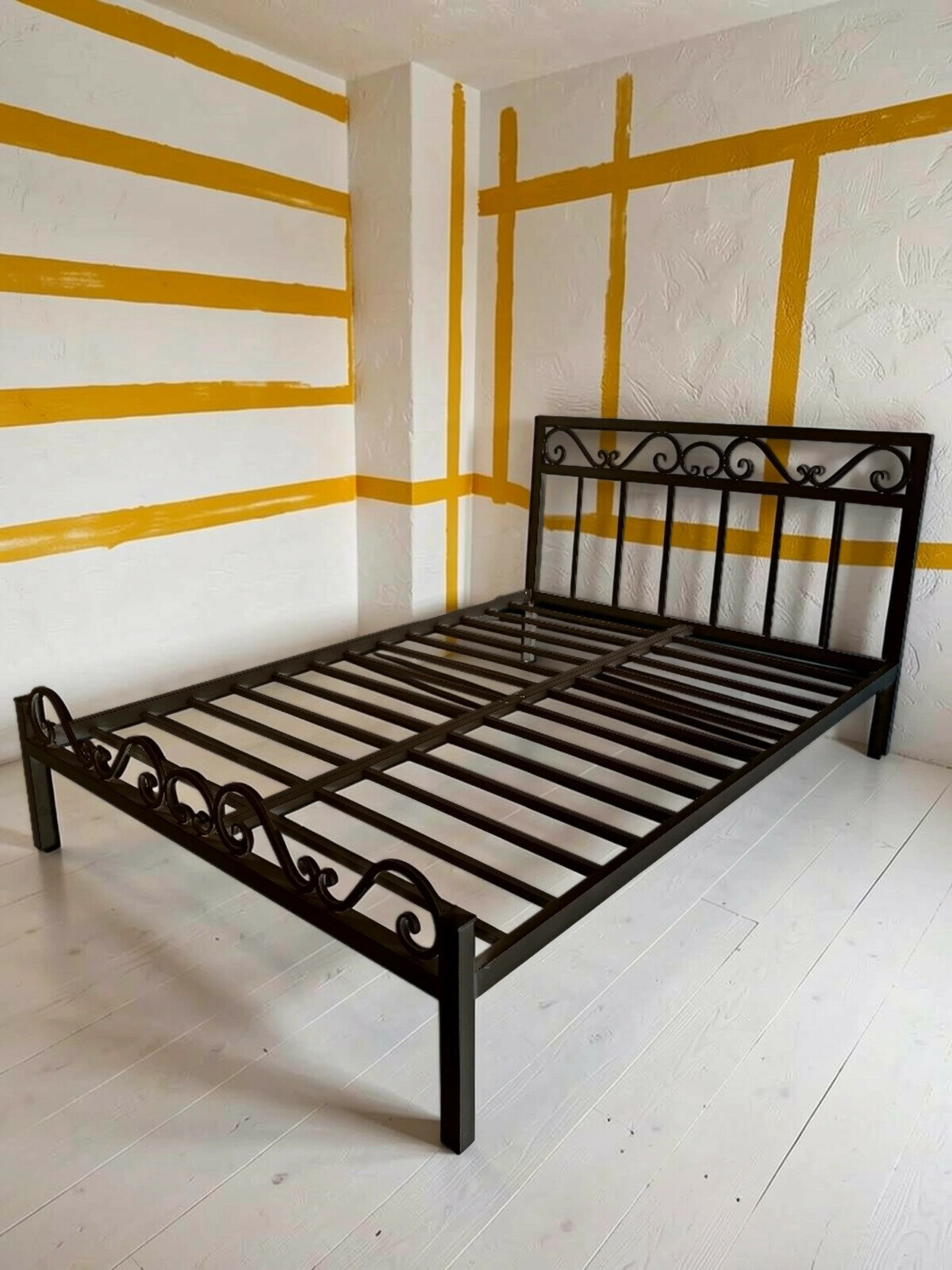 Кровать LOFT Mebel "Мира-2", кованая, с изголовьем, металлическая, 140x190 см — фото 1
