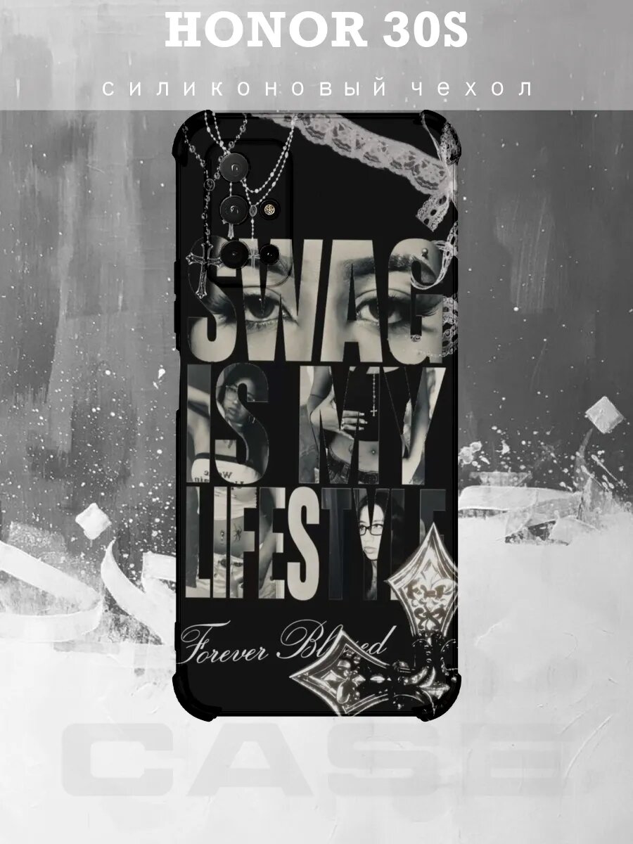 Чехол на Honor 30s с принтом Time is limitless