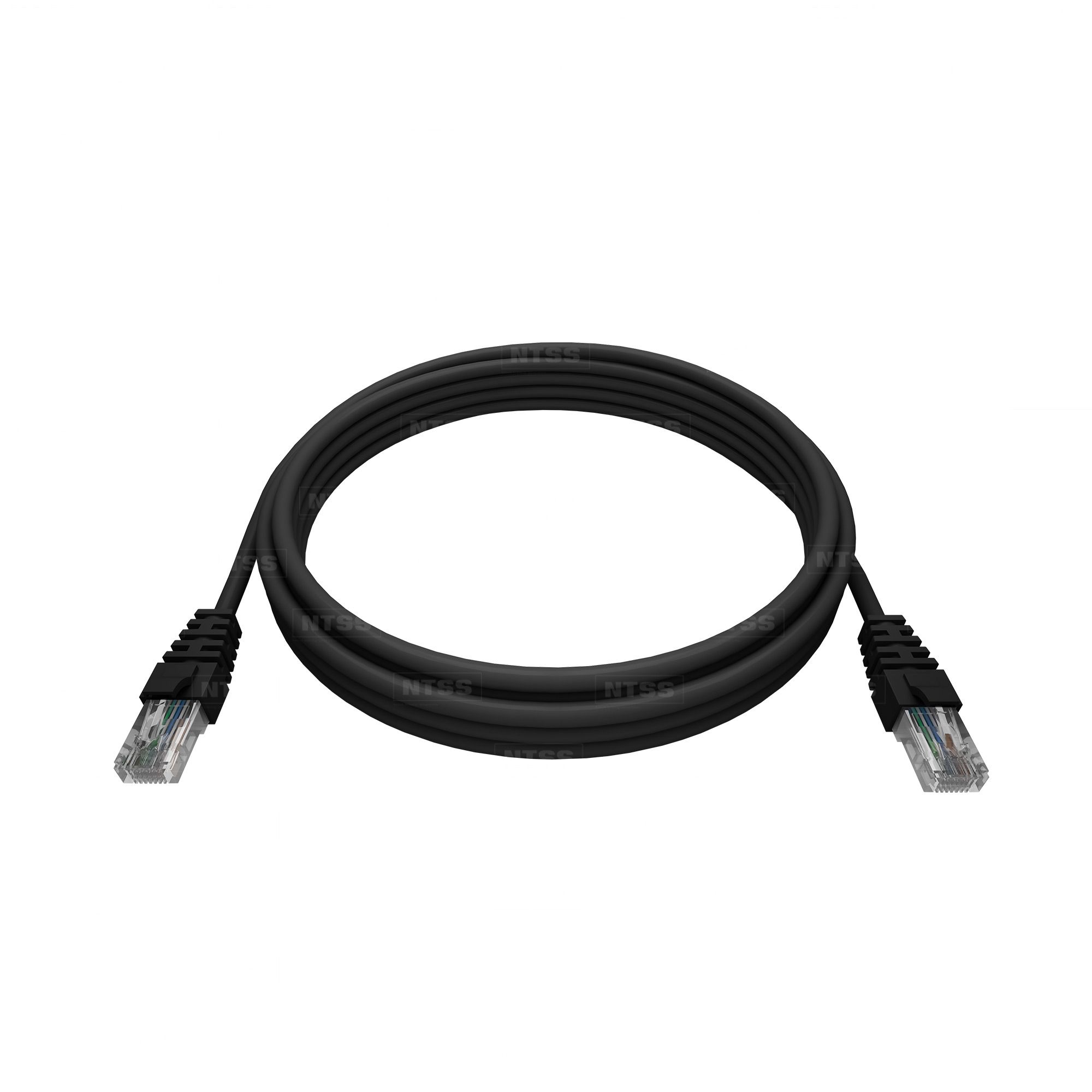 Патч-корд NTSS 2хRJ45/8P8C, T568B UTP 5e кат. литой 3 метра, LSZH, черный
