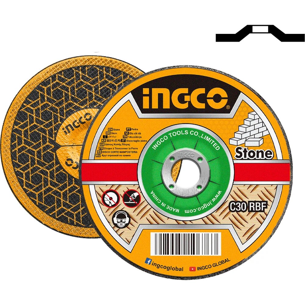 INGCO Шлифовальный диск по камню 125*6*22.2 мм (25/100), , шт SGD601251