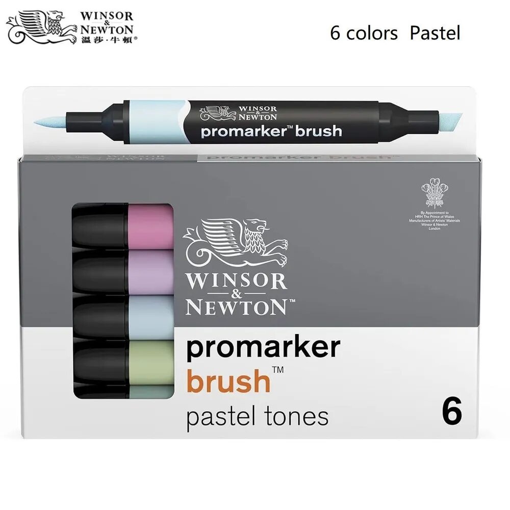 Winsor&Newton Набор маркеров Спиртовой, толщина: 6 мм, 6 шт. для скетчинга, для граффити