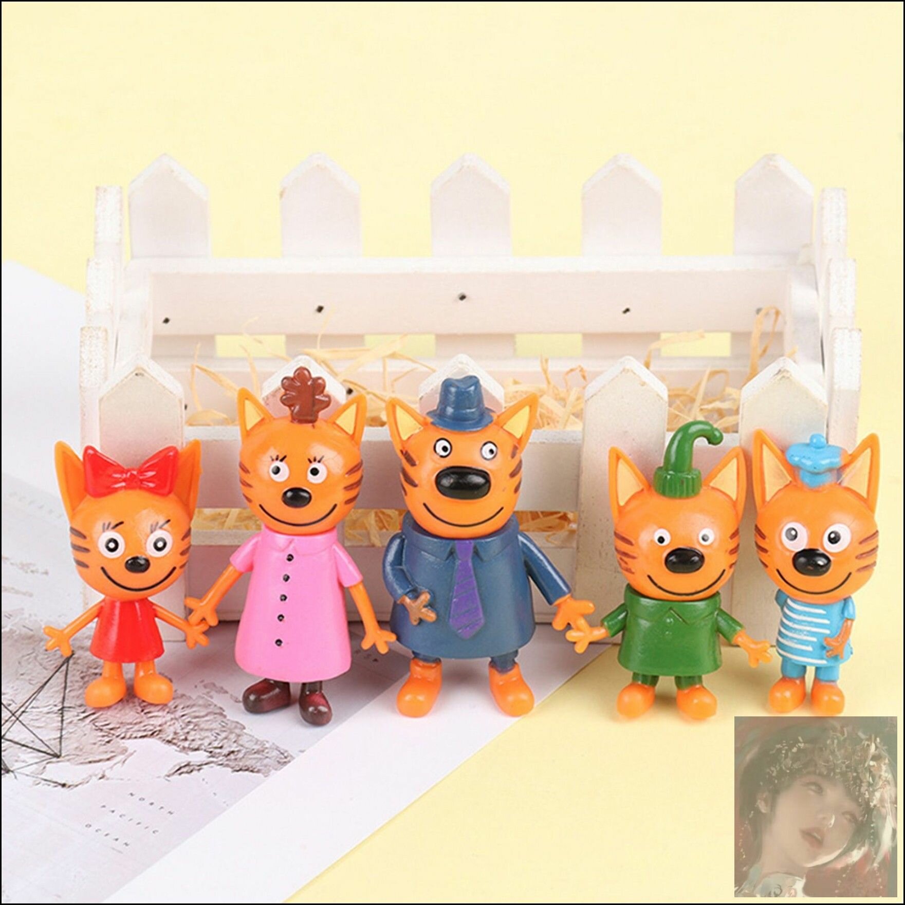 Фигурка кукла-кошка из АБС-пластика, высота 6-8 см, мягкая игрушка для детей и взрослых, подарок на праздник