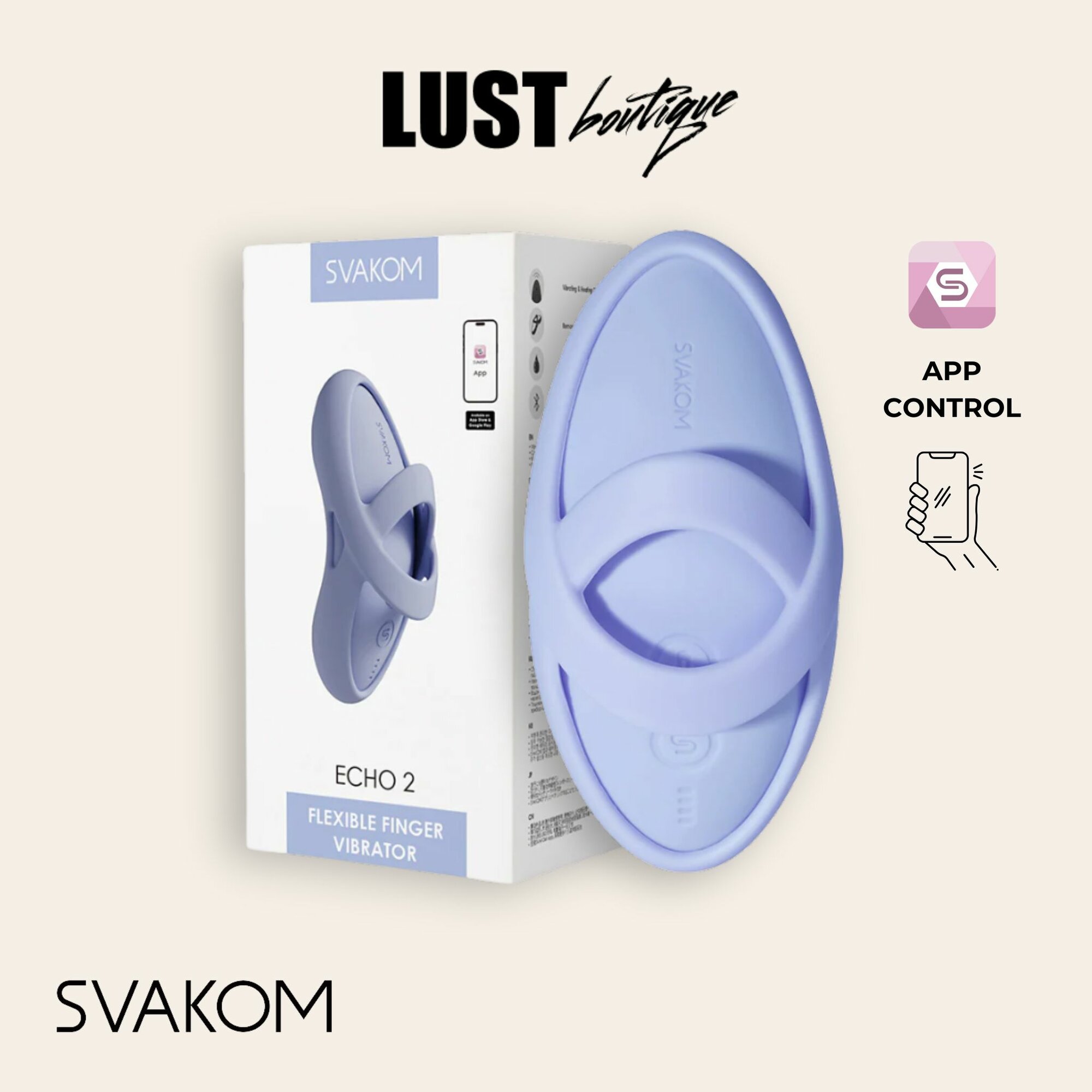 Svakom Вибратор, цвет: голубой, 9 см
