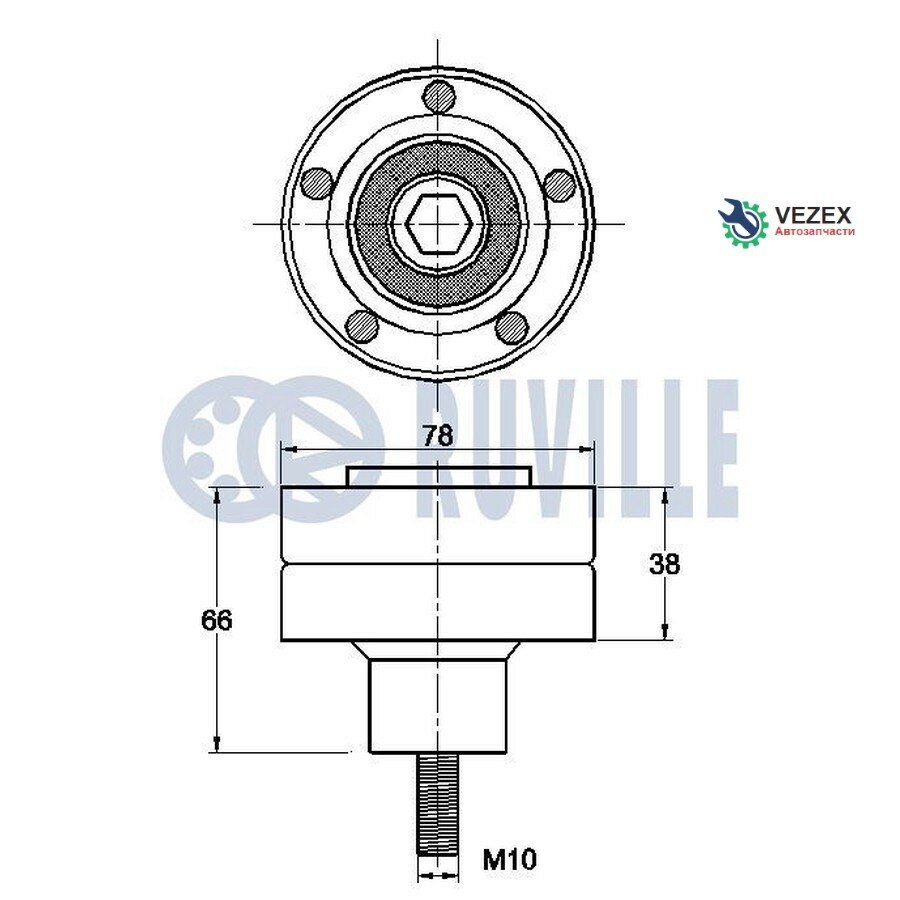 RUVILLE 542515 ролик натяжителя ремня!\DAF CF85/XF95/XF105