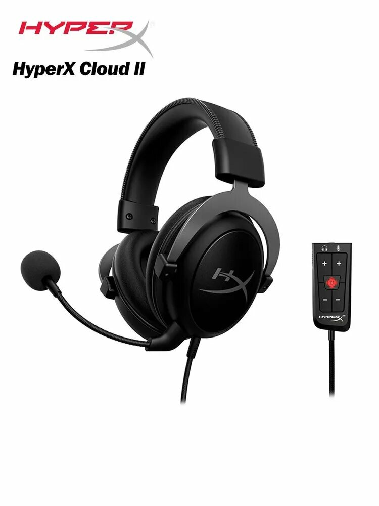 HyperX Наушники проводные с микрофоном, 3.5 мм, USB, черный