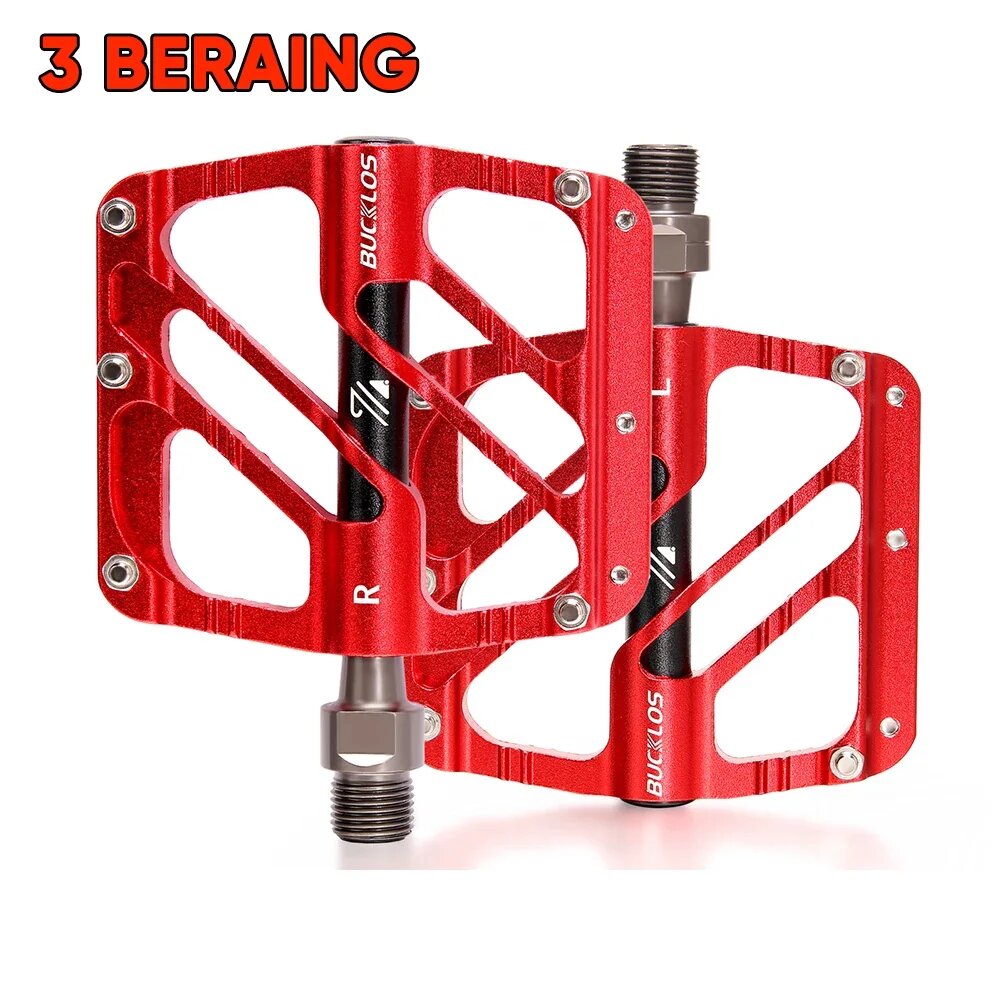 BUCKLOS М96 Педали для велоспорта из алюминия Красный, 3 Bearing Red