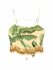 Топ FARM RIO Beaded-fringe leaf-print top, размер 36-38, светло-желтый
