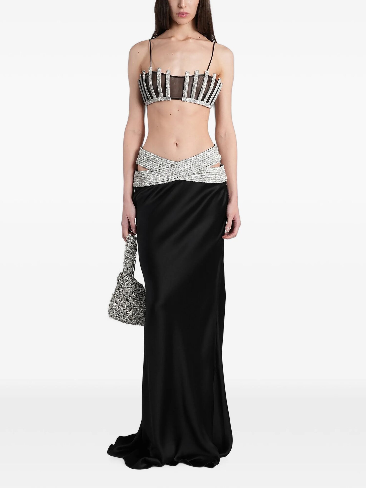 Юбка Crystal-embellished cut-out skirt