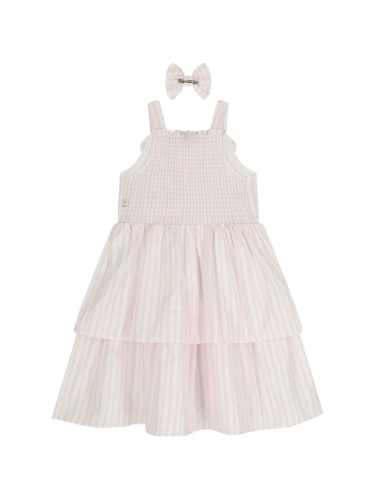 Платье Striped tiered dress and hair clip set