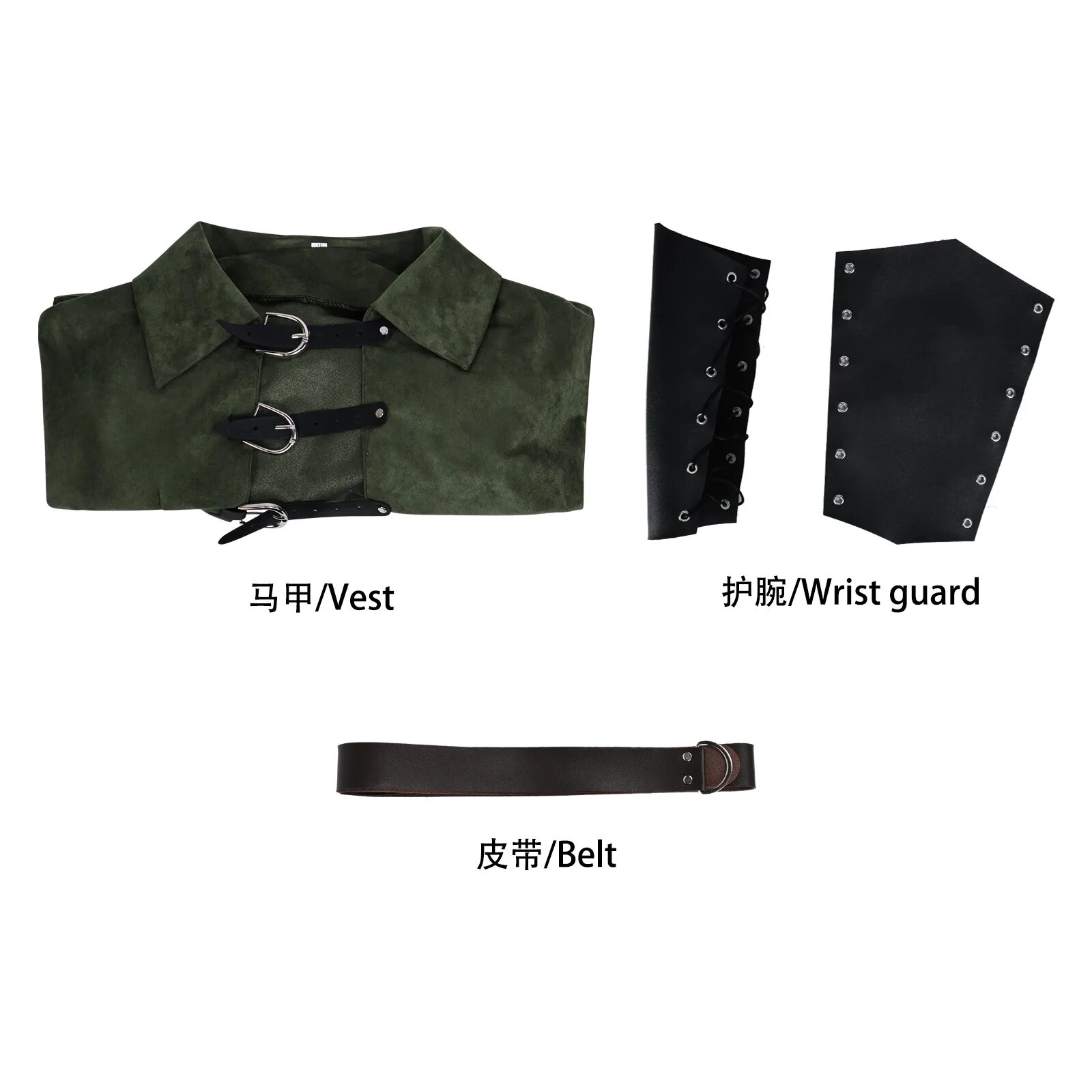 Зеленая средневековая туника-жилет 2XL, elf set