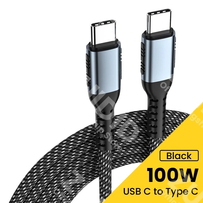 Кабель USB C to Type C 100W, 2M, черный
