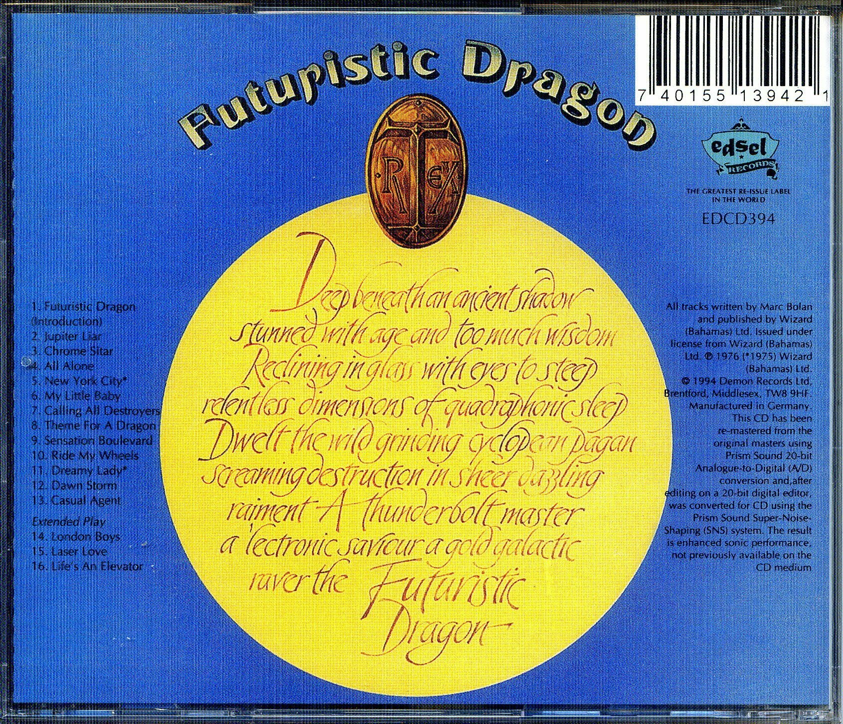 T. REX - Futuristic Dragon 1976 г. Компакт диск — фото 1