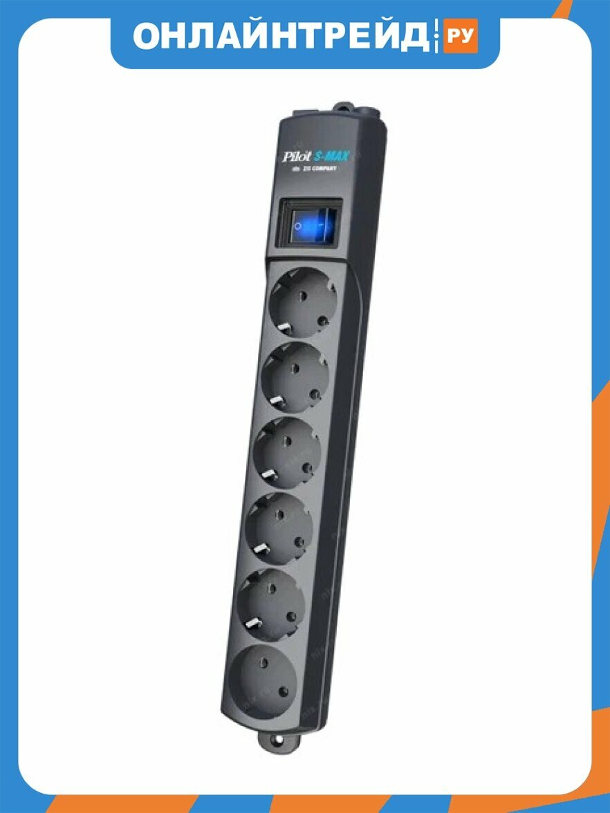 Сетевой фильтр Zis Pilot S-Max 6 розеток (5 евро + 1 без заземления) 7м (графит)