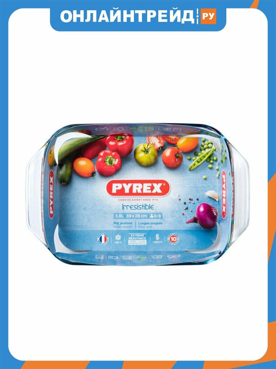 Блюдо для запекания Pyrex Irresistible прямоугольное, 39х25 см