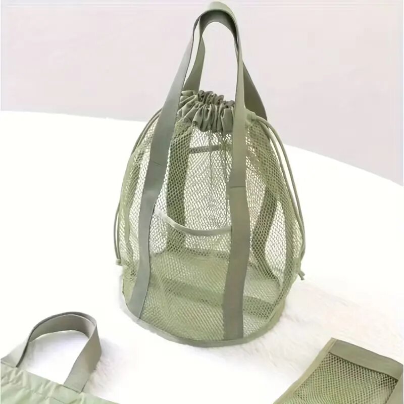 Большая сетчатая сумка из нейлона Зеленый, green