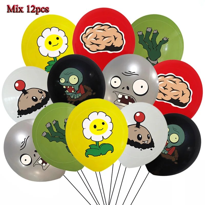 Набор для декора дня рождения Plants vs Zombies от TAKARA TOMY Balloons-12pcs