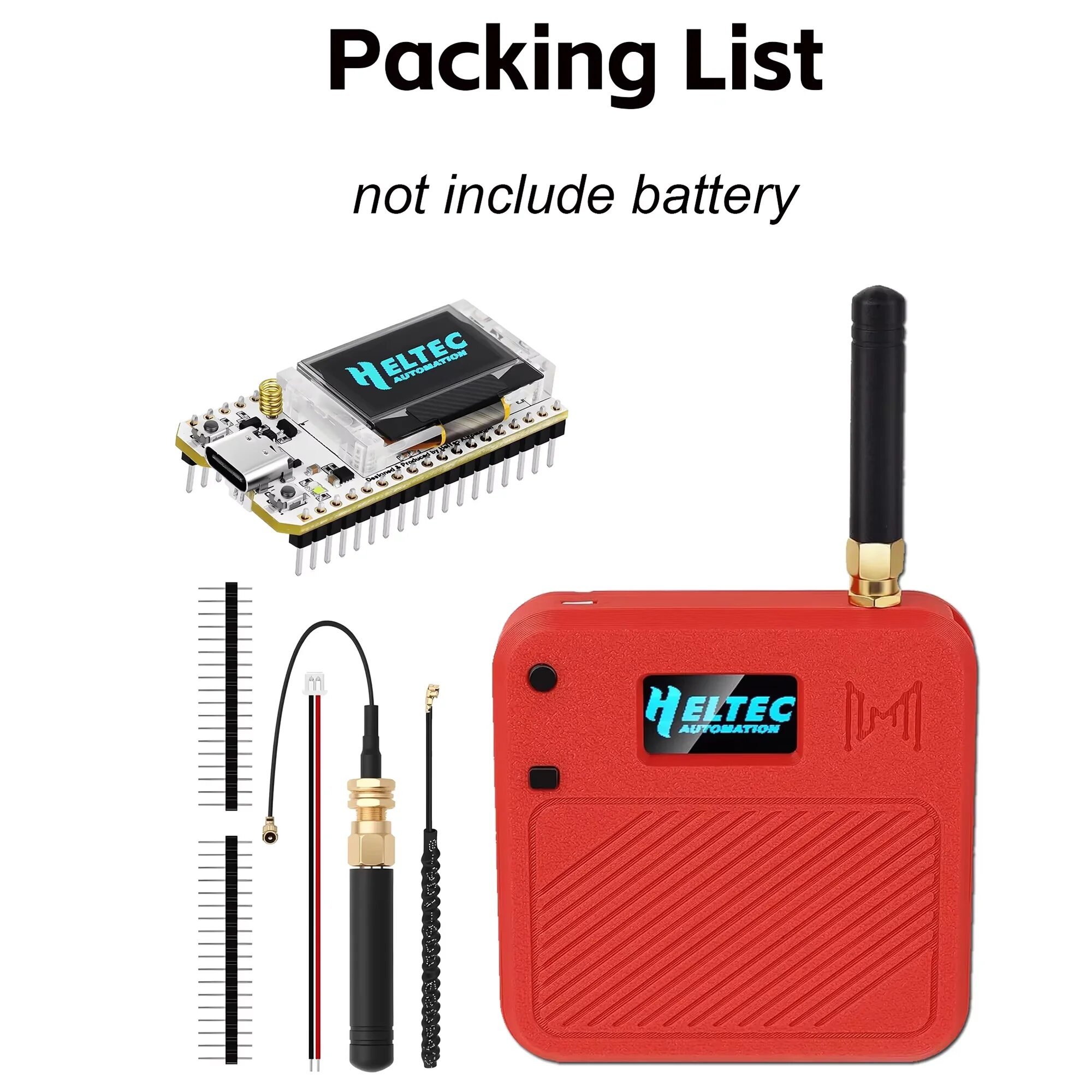 Heltec V3 с чехлом ESP32 LoRa 32 Kit Красный, Red 863-928MHz