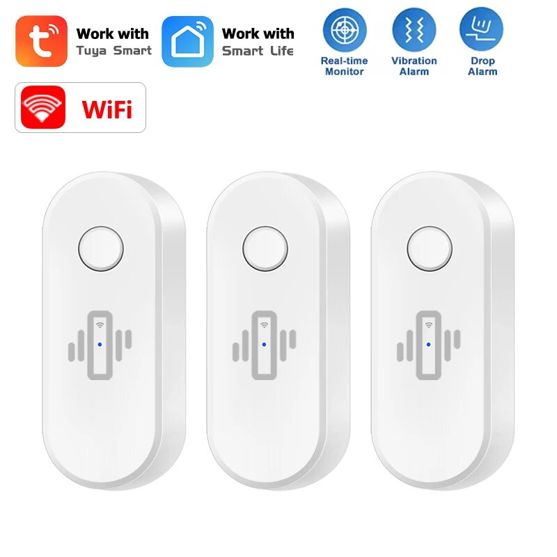 Датчик вибрации Tuya 3 pcs White