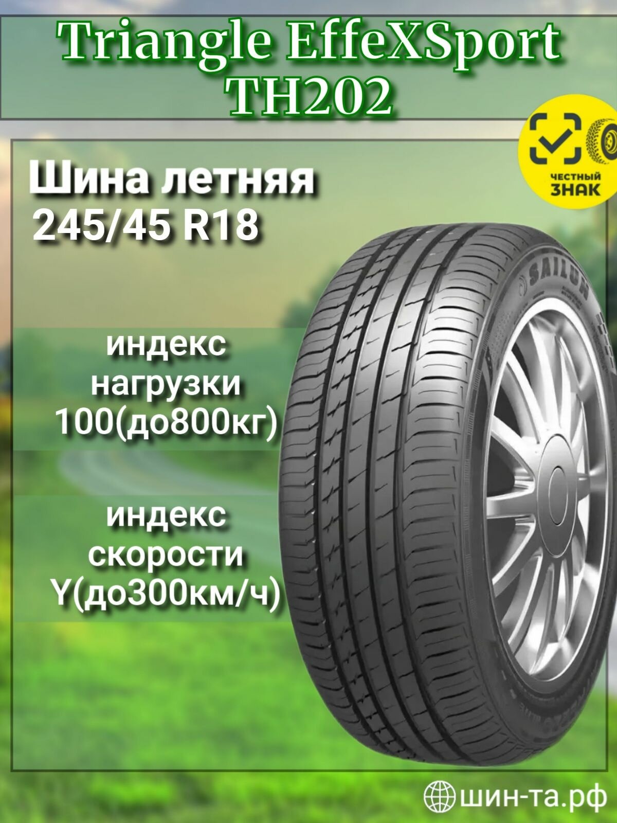 Шина легковая летняя Triangle EffeXSport TH202 245/45 R18 100 Y