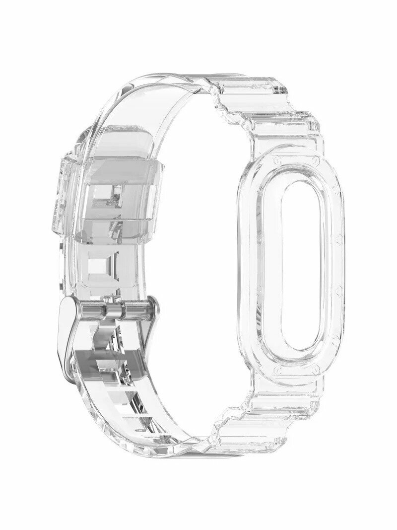 Прозрачный ремешок из ТПУ для фитнес-трекера Fitbit Air, защитный чехол в стиле ледяного желе с металлической пряжкой