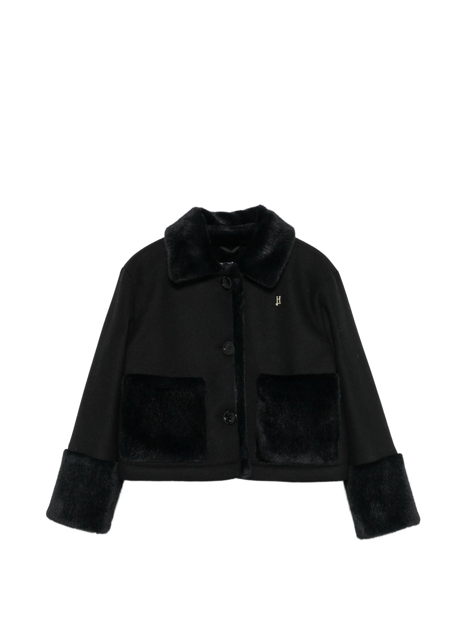 Куртка Faux-fur trim wool jacket