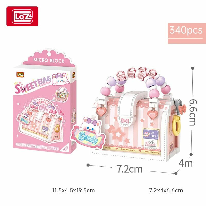 LOZ Sweet Bag Микро-блоки, розовый, 340 деталей