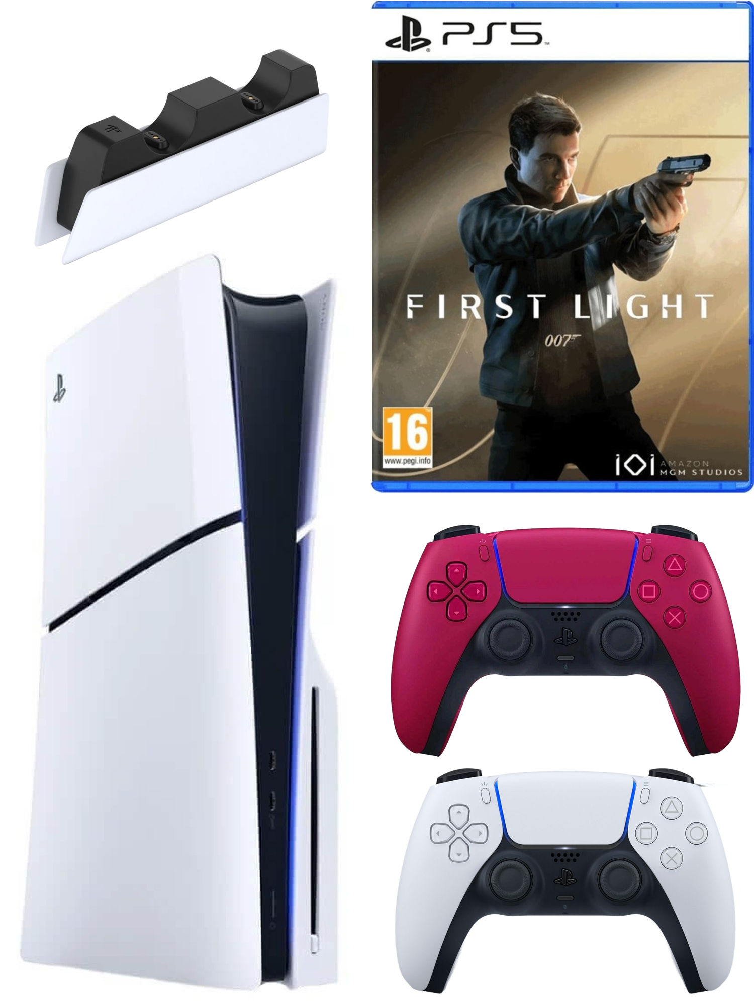 Игровая приставка Sony PS 5 Slim, 1ТБ(с дисководом) +2 геймпад + Зарядная станция+First Light 007 (подробности в чате)