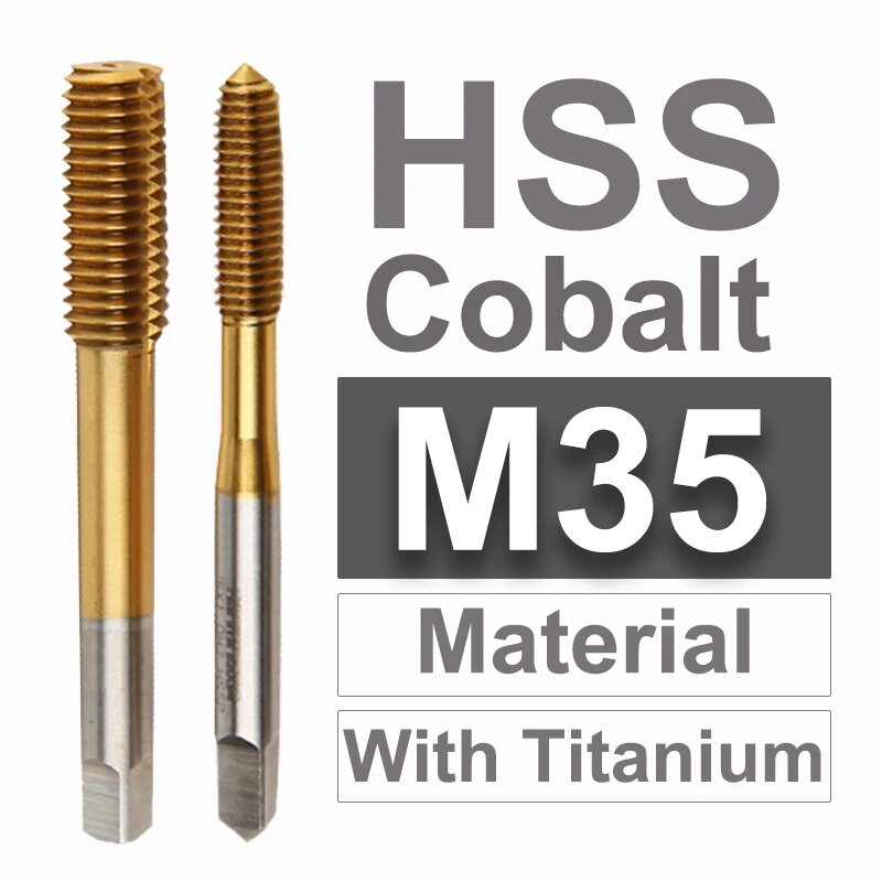 Формовочный кран BB HSS-CO M35 с титаном M2-M16 M2.5x0.45, 1 PCS, M35 HSS-Co With Tin