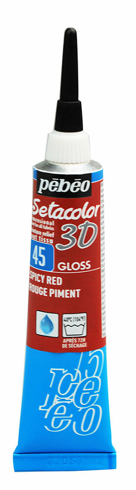 Контур по ткани Pebeo глянцевый, Setacolor 3D, 20 мл, красный