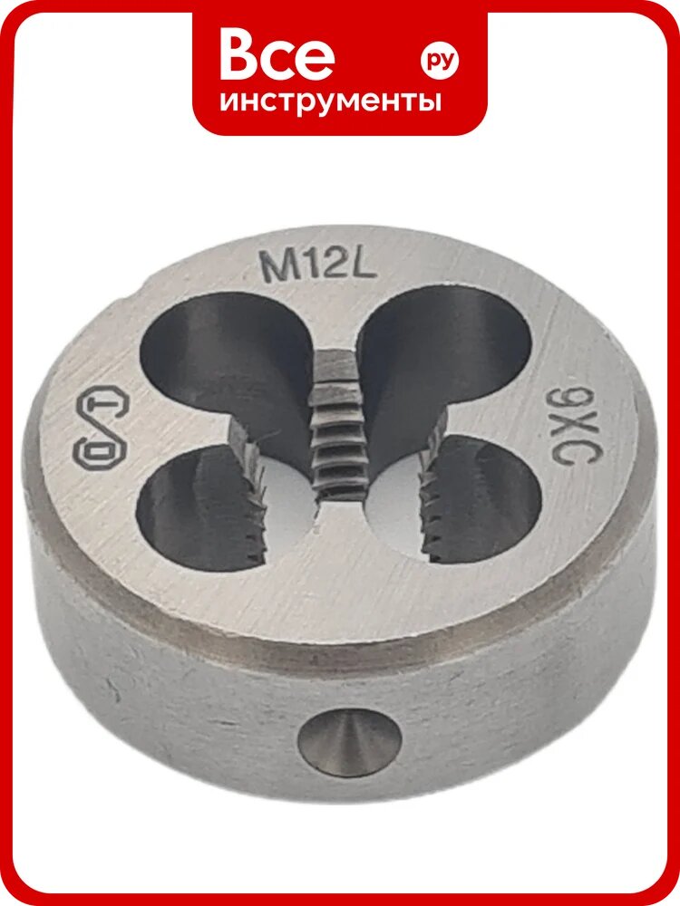 Плашка от М12x1,75 (Ф38) 9ХС 6g левая 00-00000681, металл, для нарезания наружной левой метрической