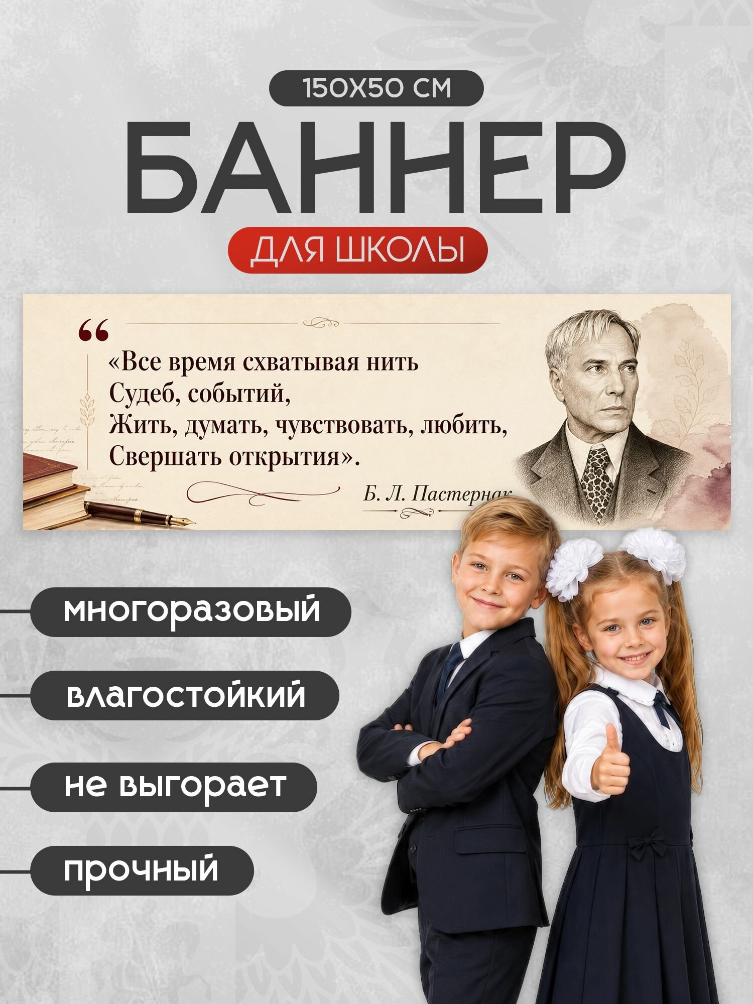 Плакат для школы баннер писатели и поэты