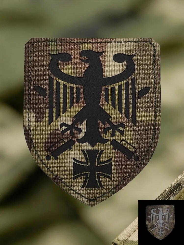Светящийся идентификационный значок для лазерной резки German Eagle