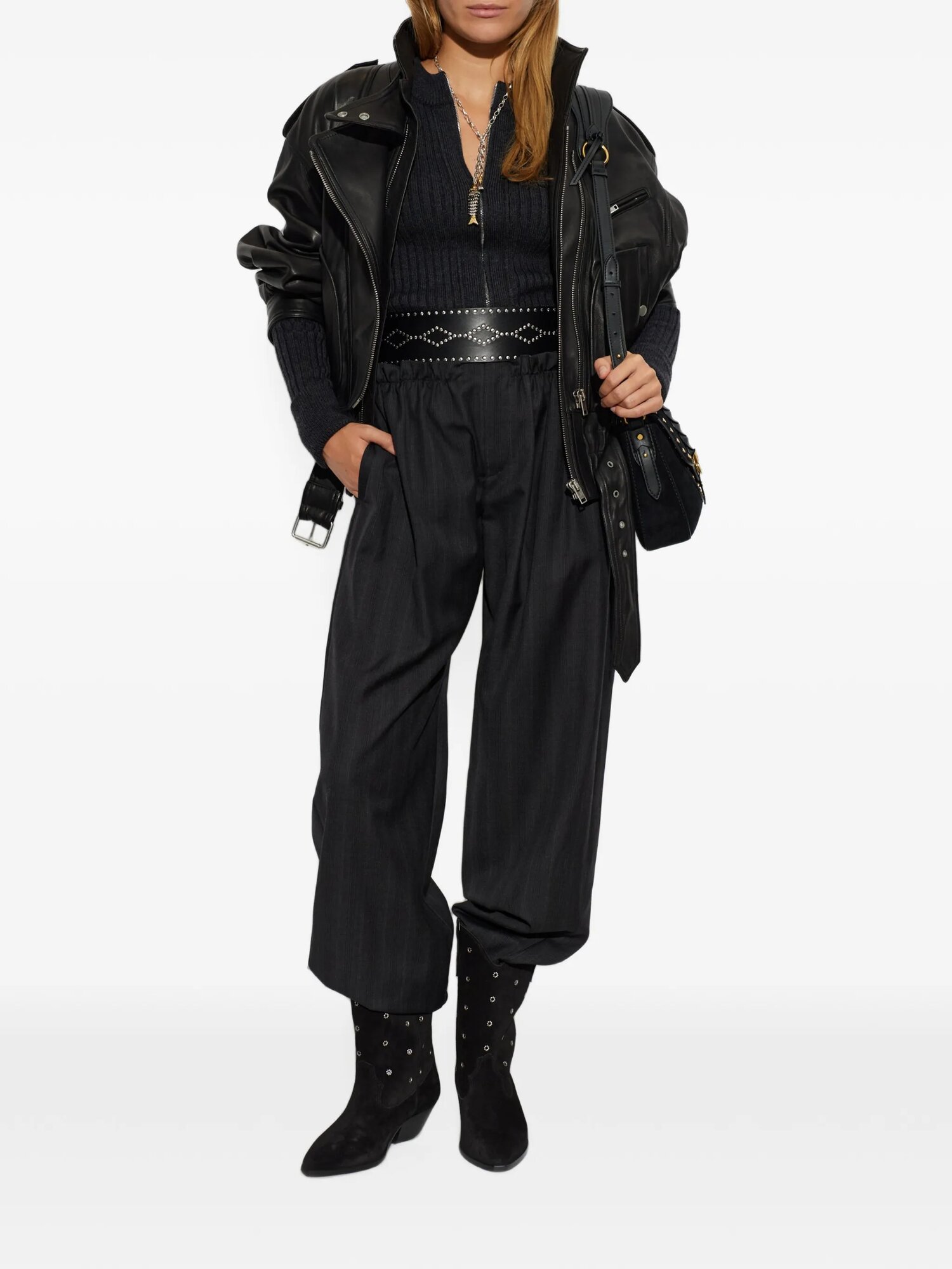 Брюки Isabel Marant Mayera pinstripe wool trousers, размер 38 — фото 1