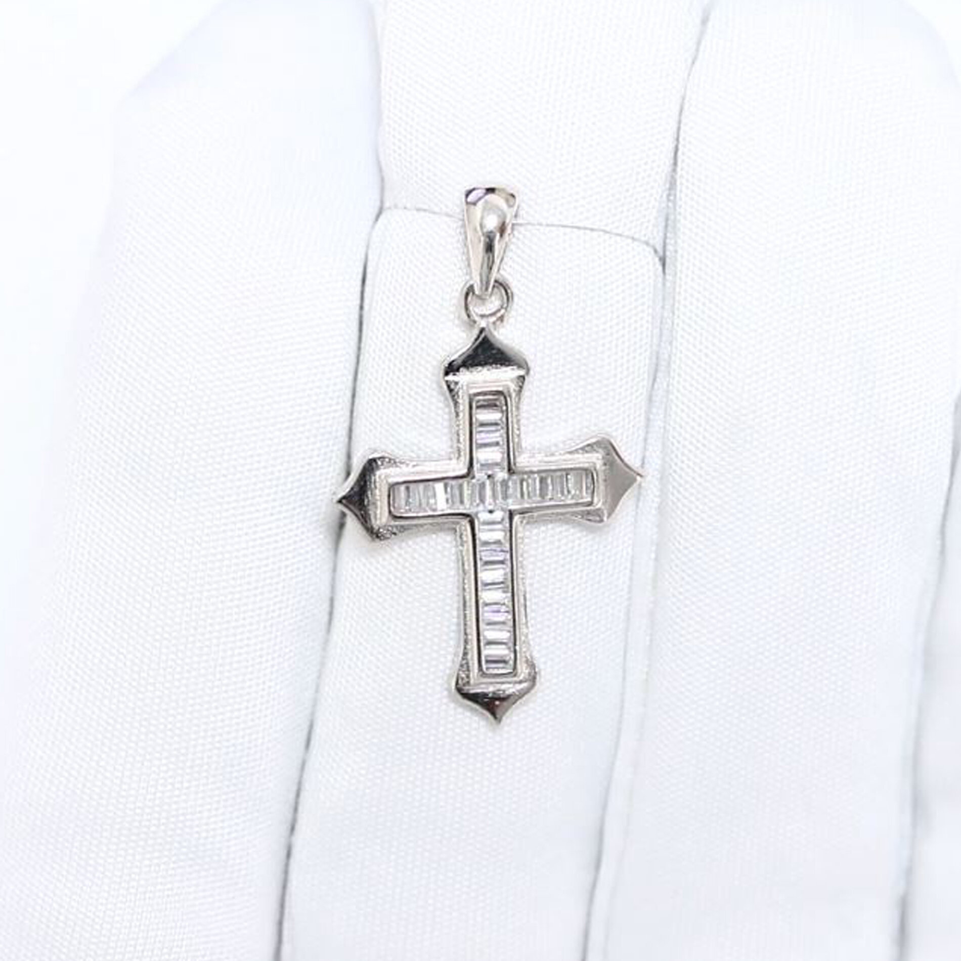 Подвеска, серебро, 925 проба, родирование, фианит