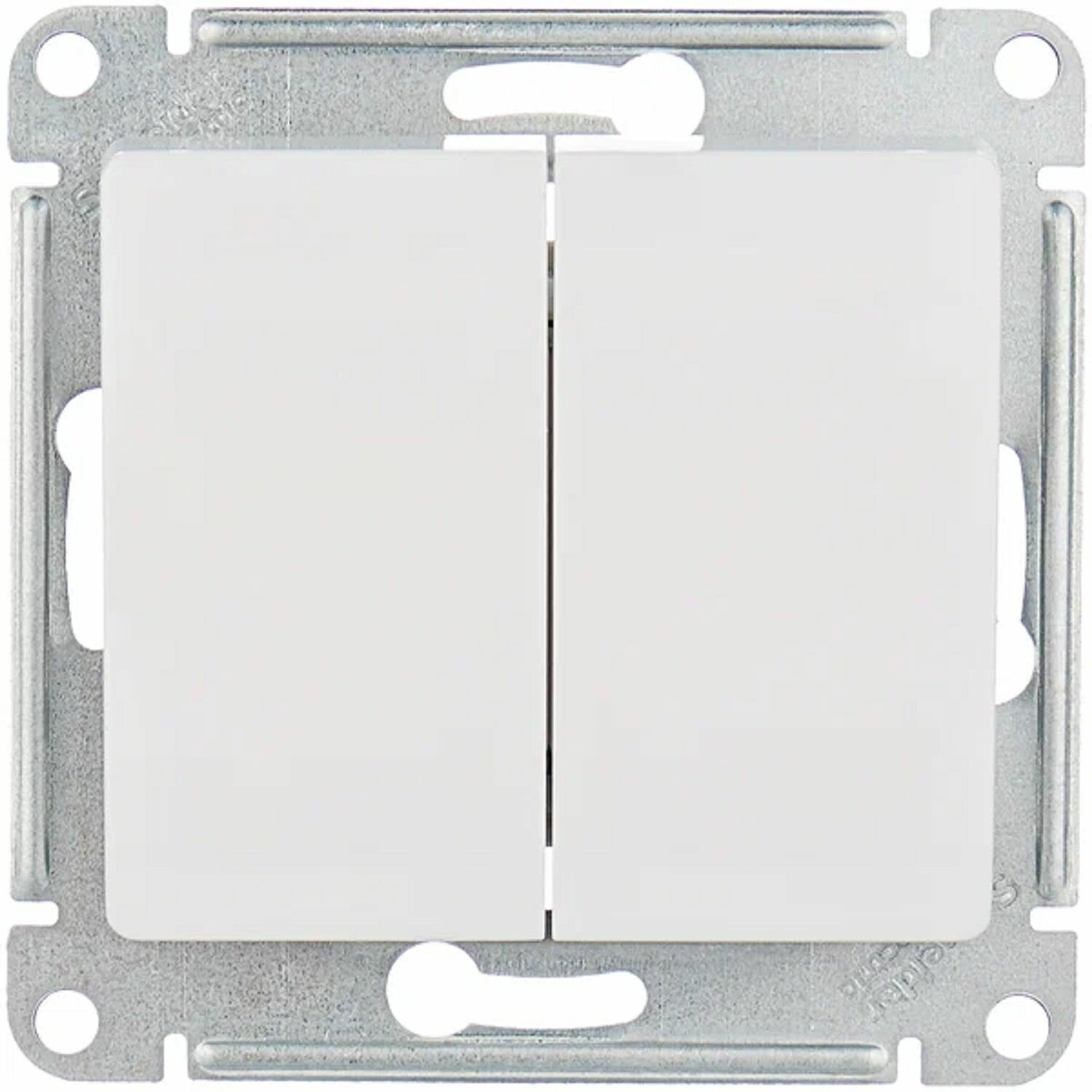 Переключатель двухклавишный Schneider Electric GLOSSA GSL000165, скрытый монтаж, белый