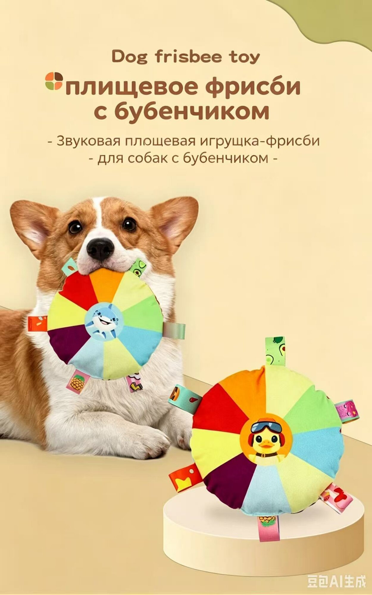 Игрушки для собак, игрушки для домашних животных, защищающие от укусов, плюшевые утята-фрисби