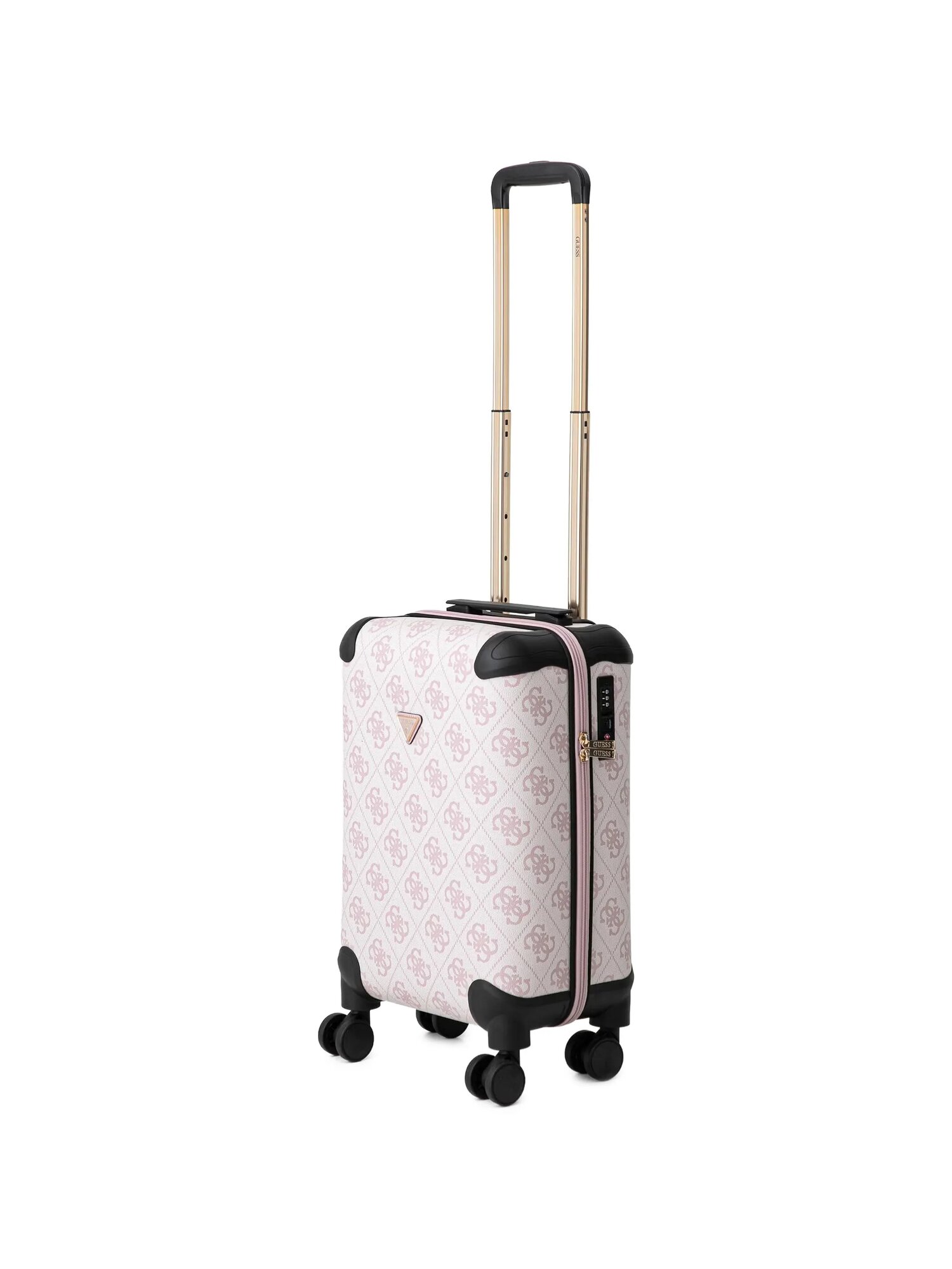 Сумка GUESS Berta monogram-print logo-plaque suitcase, бежевый/белый — фото 1