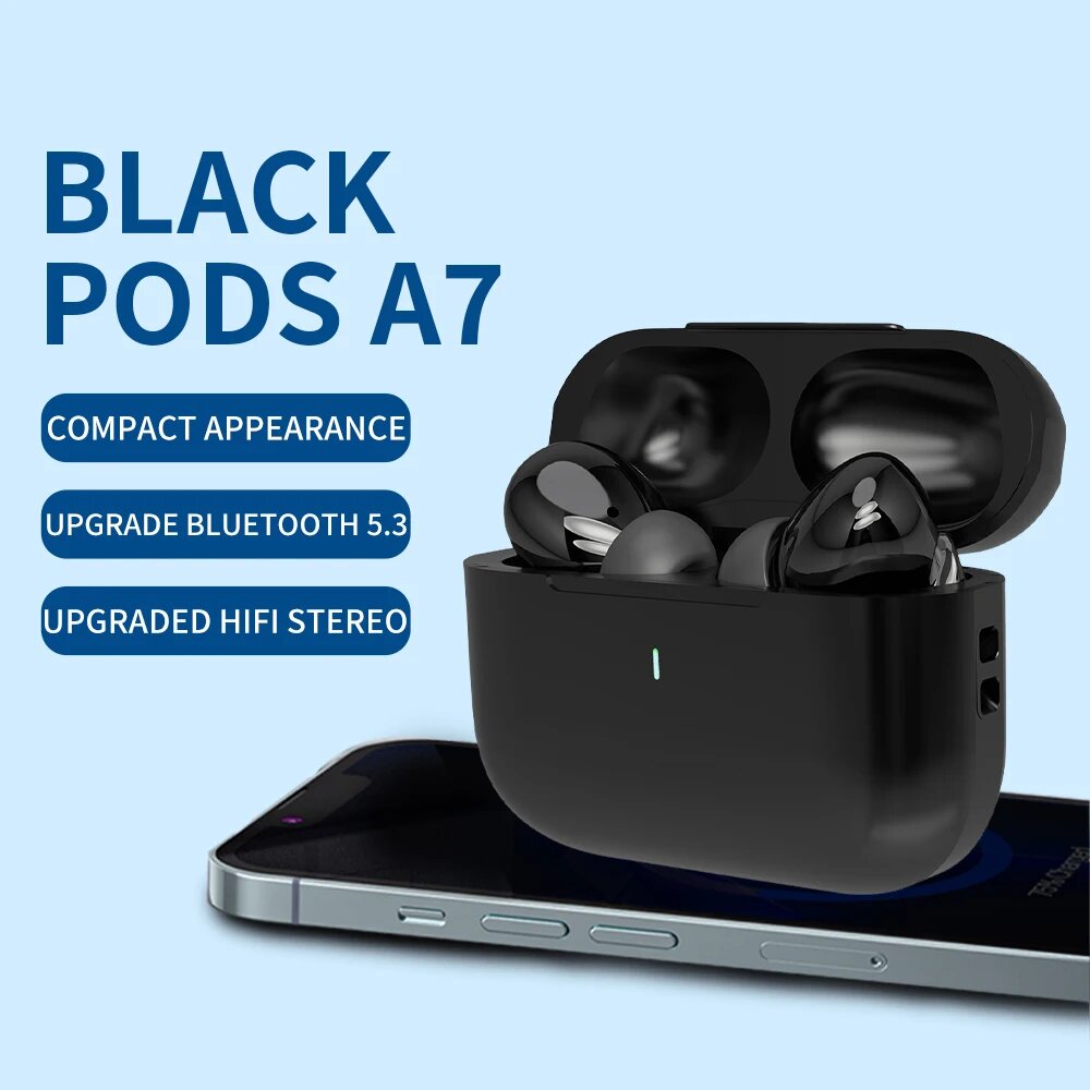 Blackpods A7 Черные беспроводные наушники