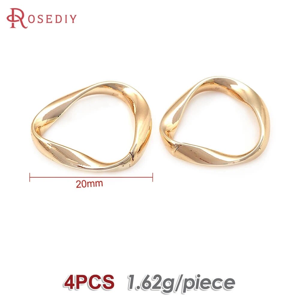 Подвески латунные круглой формы Rosediy 18-каратного золотого цвета 16/20/25/45 34665-18K Gold Color