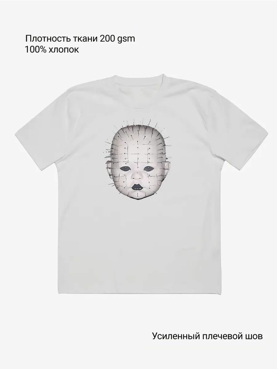 Футболка Hellraiser Pinhead y2k gothic Хоррор Кукла drill