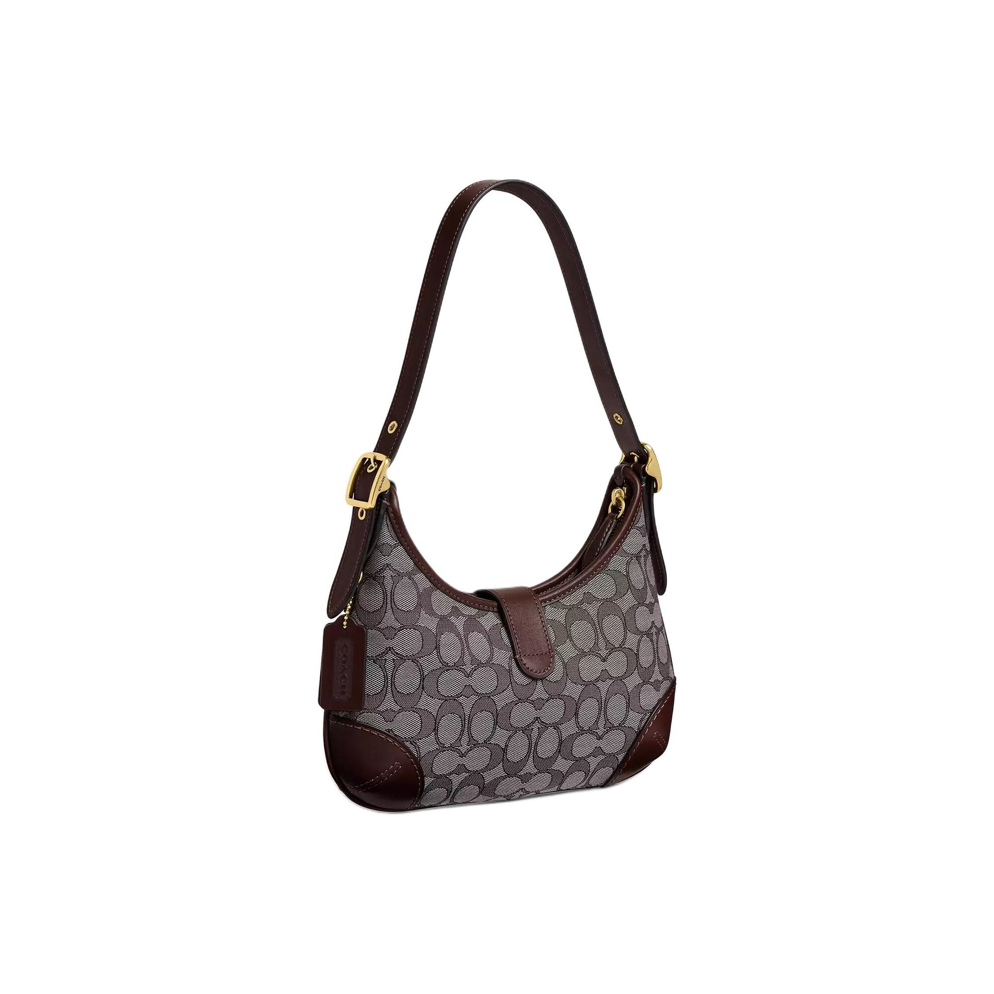 Сумка Coach, фактура тиснение, коричневый — фото 1