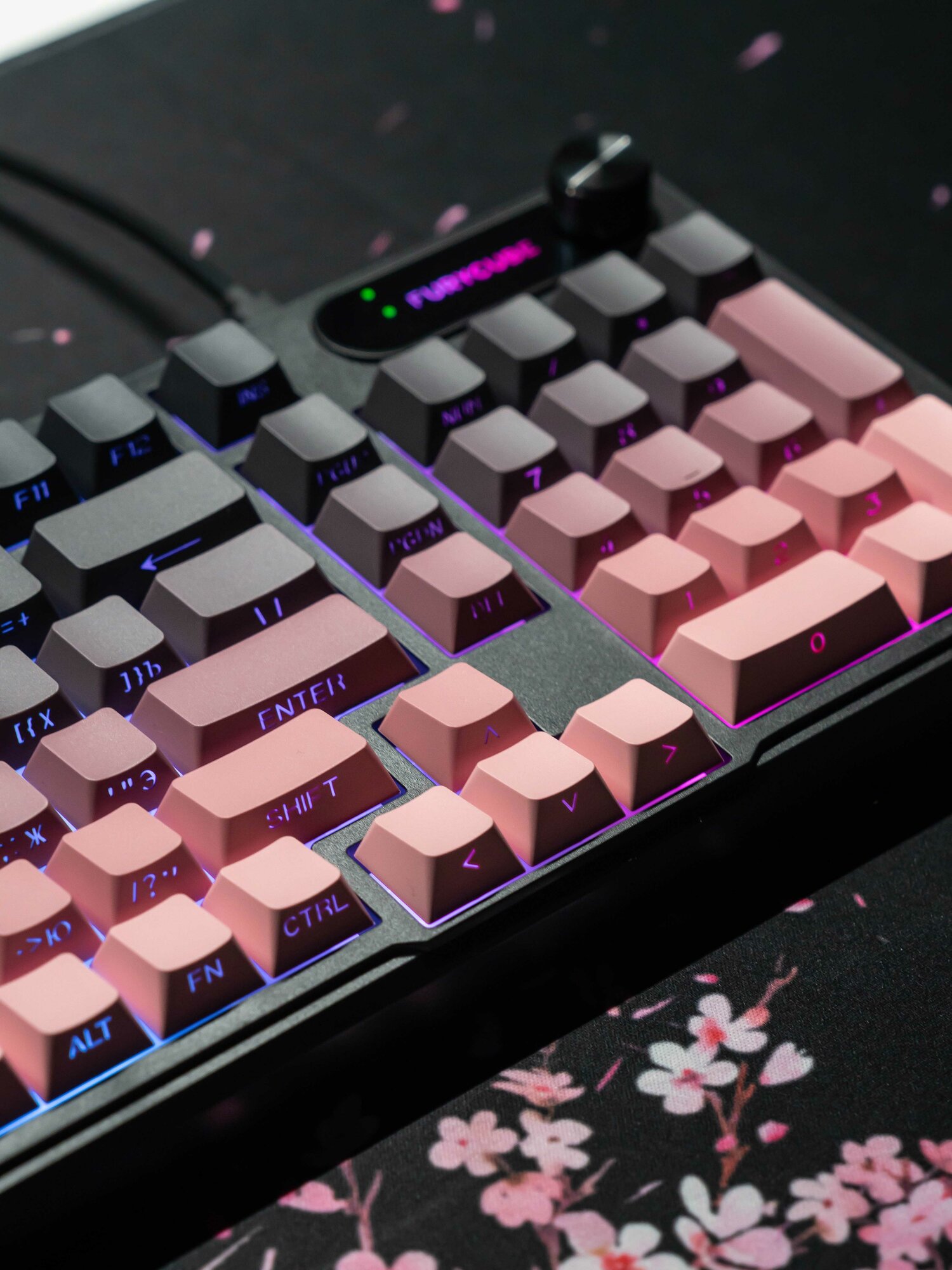 Беззвучная мембранная клавиатура 99 клавиш с ручкой, RGB подсветка, PBT кейкапы, водонепроницаемая, Furycube IP98