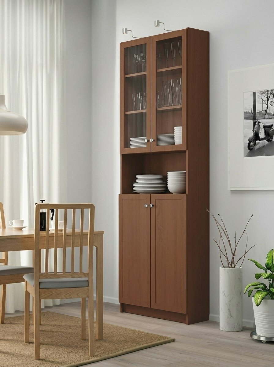 Шкаф книжный Билли 333 Орех Экко 9459 GF 80x30x237 см, коричневый GOODFORM