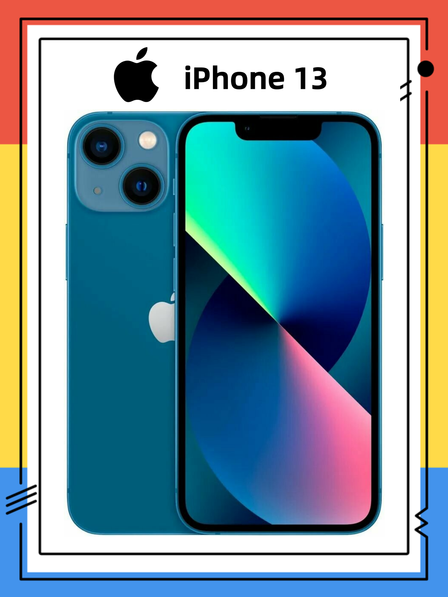 Apple iPhone 13 256 ГБ Синий Blue, 256 ГБ памяти, A15, официальная гарантия
