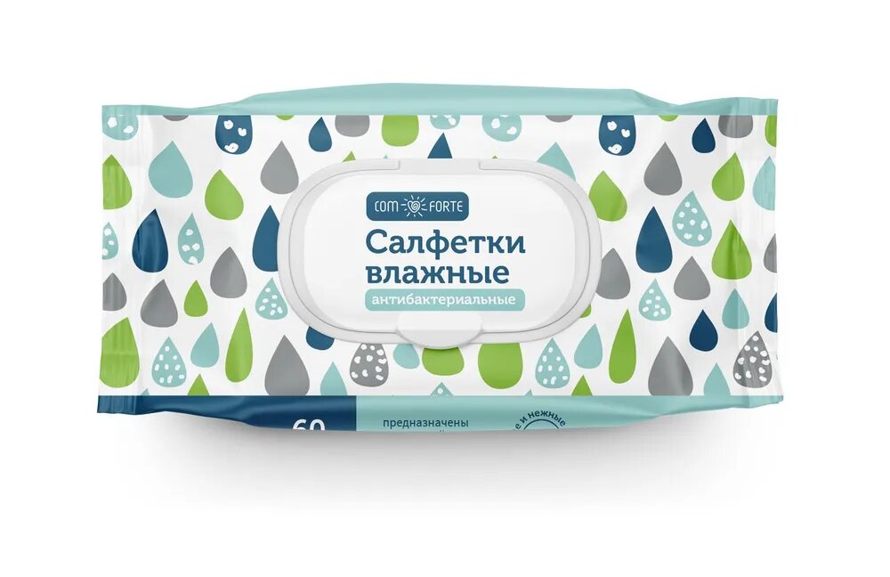 Салфетки антибактериальные влажные 60 шт ComForte