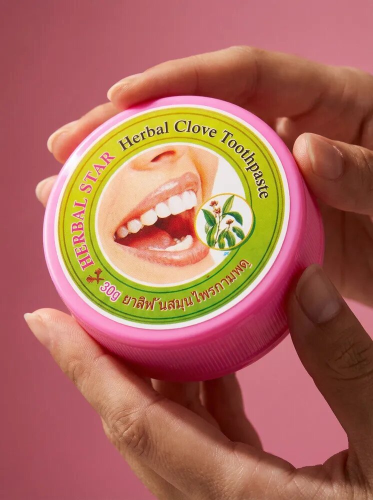 Тайская зубная паста Herbal Star с экстрактом гвоздики, 30 гр
