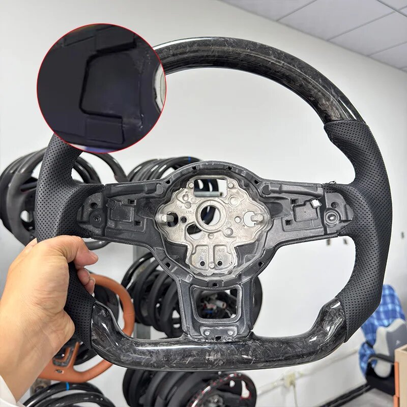 Настоящее кованое рулевое колесо из углеродного волокна для Volkswagen MK7 MK7.5 GTI R GTD GTE Golf 7, Passat B8 Tiguan MK2 Polo Jetta