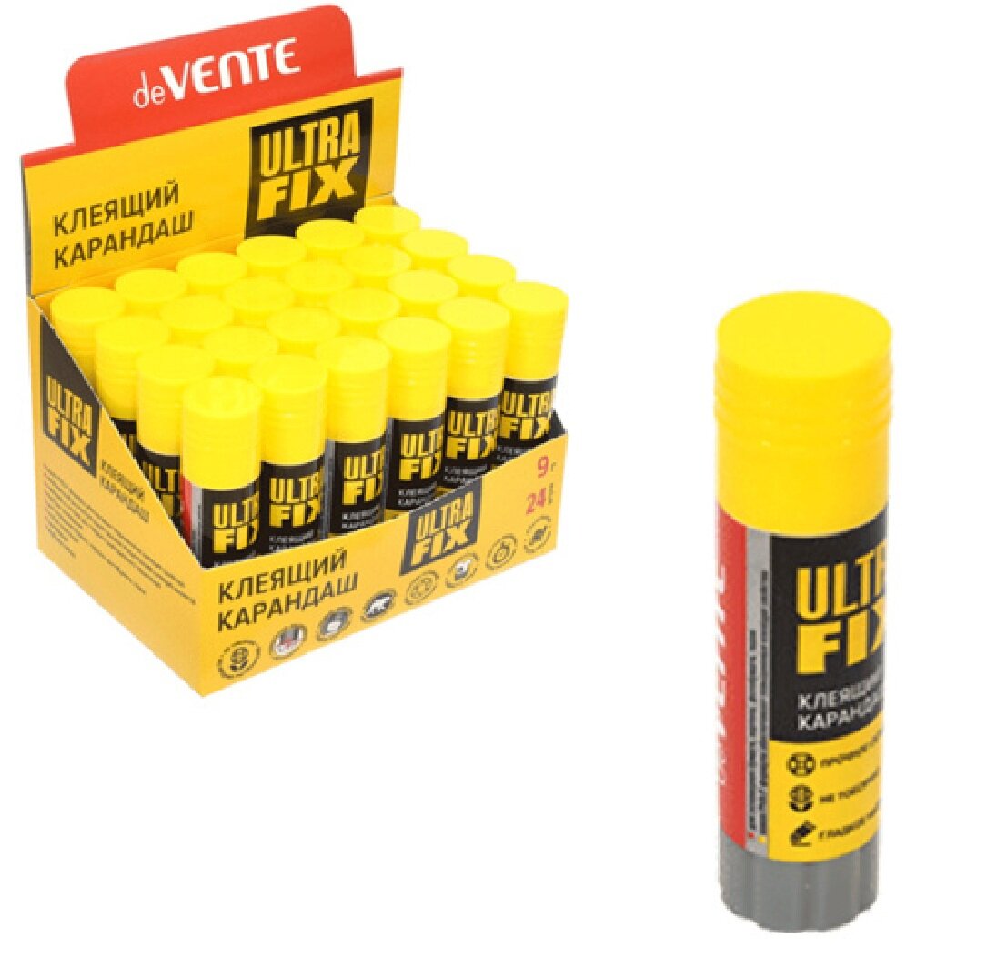 Клей-карандаш " deVente " Ultra Fix 9гр, основа PVA, количество: 24 шт